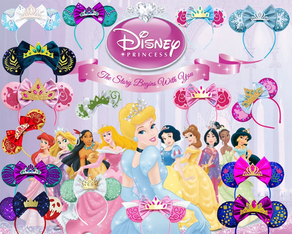 Disney-Ladies-Ears-Princess-Headbands-Women-Cute-Crown-Hairband-Girl ...