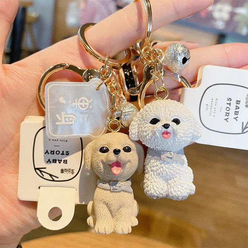 Pet-Key-Bichon-Chains-Holder-Purse-For-Women-Simulation-Dog-Keychain ...