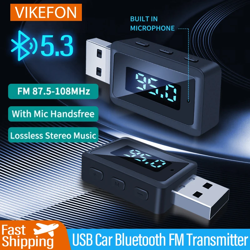 VIKEFON-transmisor-y-receptor-Bluetooth-5-3-para-coche-Kit-de ...