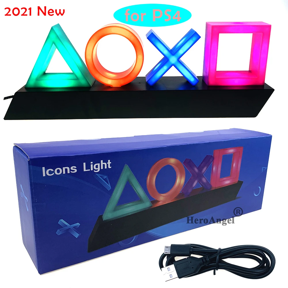 For Ps4/ps5 Game Icon Lamp Sign Sound Control Decorative Lamp Colorful ...