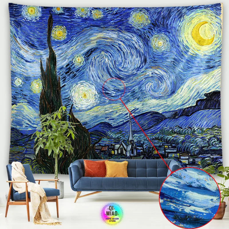 Tapestry-World-Famous-Painting-Van-Gogh-Tapestries-Printed-Wall-Hanging ...