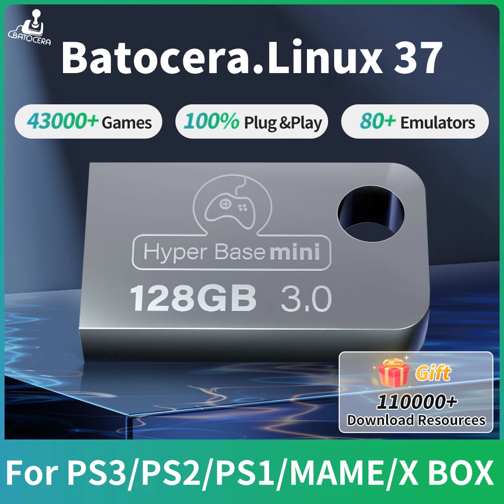 Batocera-37-linux-System-128GB-Portable-USB-3-0-Disk-70-Emulators-with ...