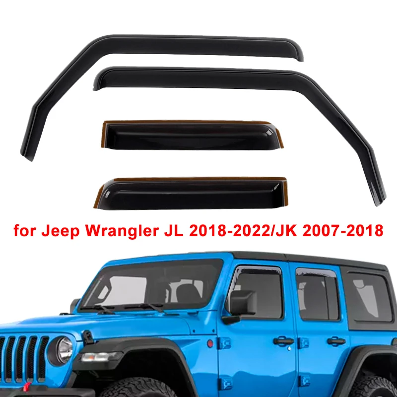 2-4pcs-Black-Car-Window-Deflector-Built-in-Rain-Shields-for-Jeep ...