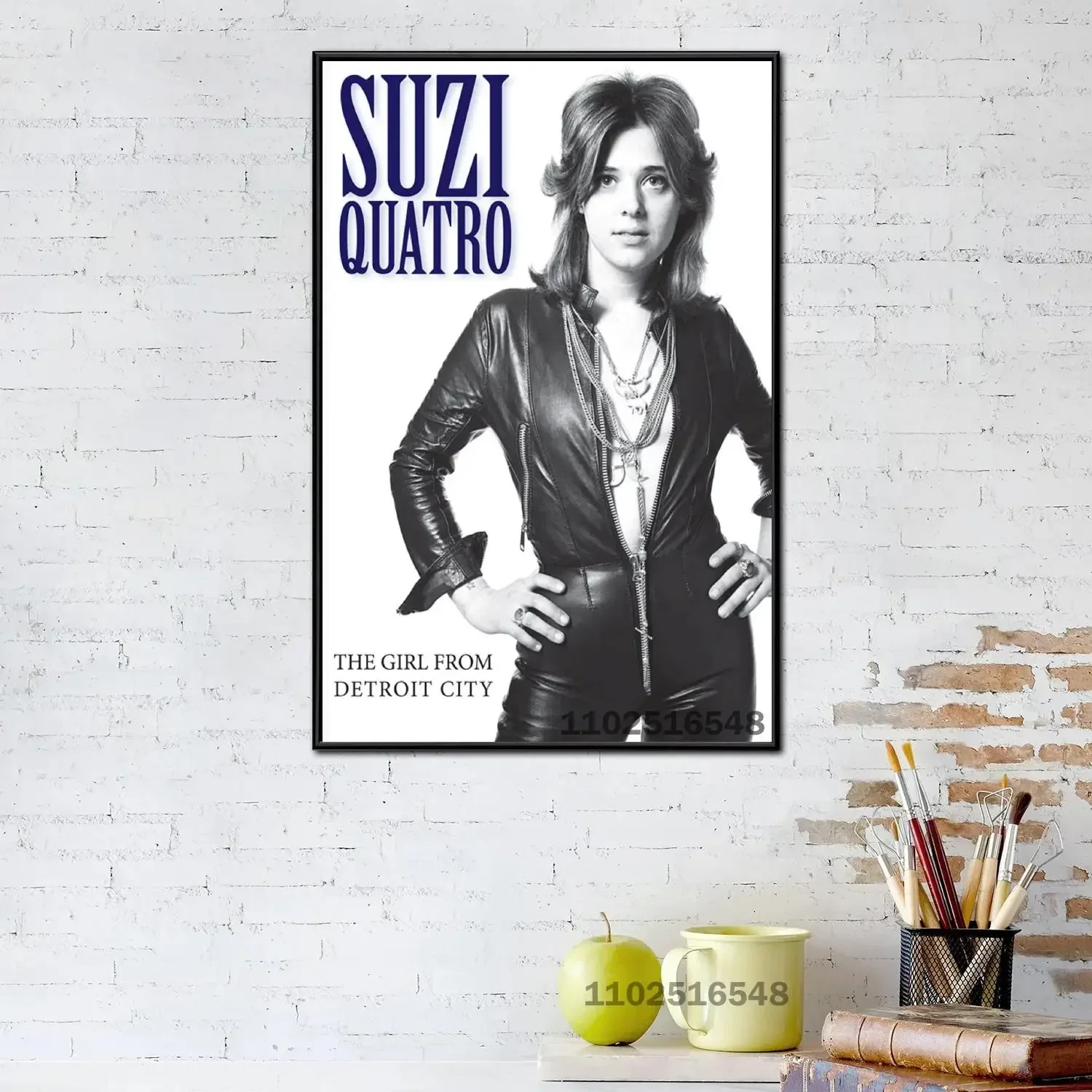 Cuadro de la cantante Suzi Quatro, lienzo de 24 x 36 pulgadas, póster para pared, decoración ...