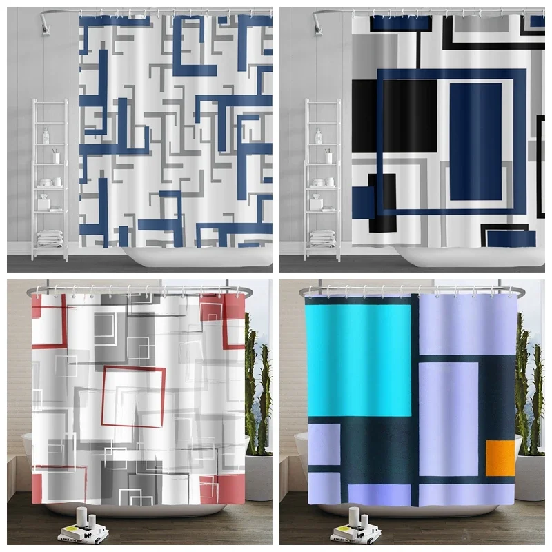 Cortina-de-ducha-geom-trica-moderna-cortinas-de-ducha-impermeables ...