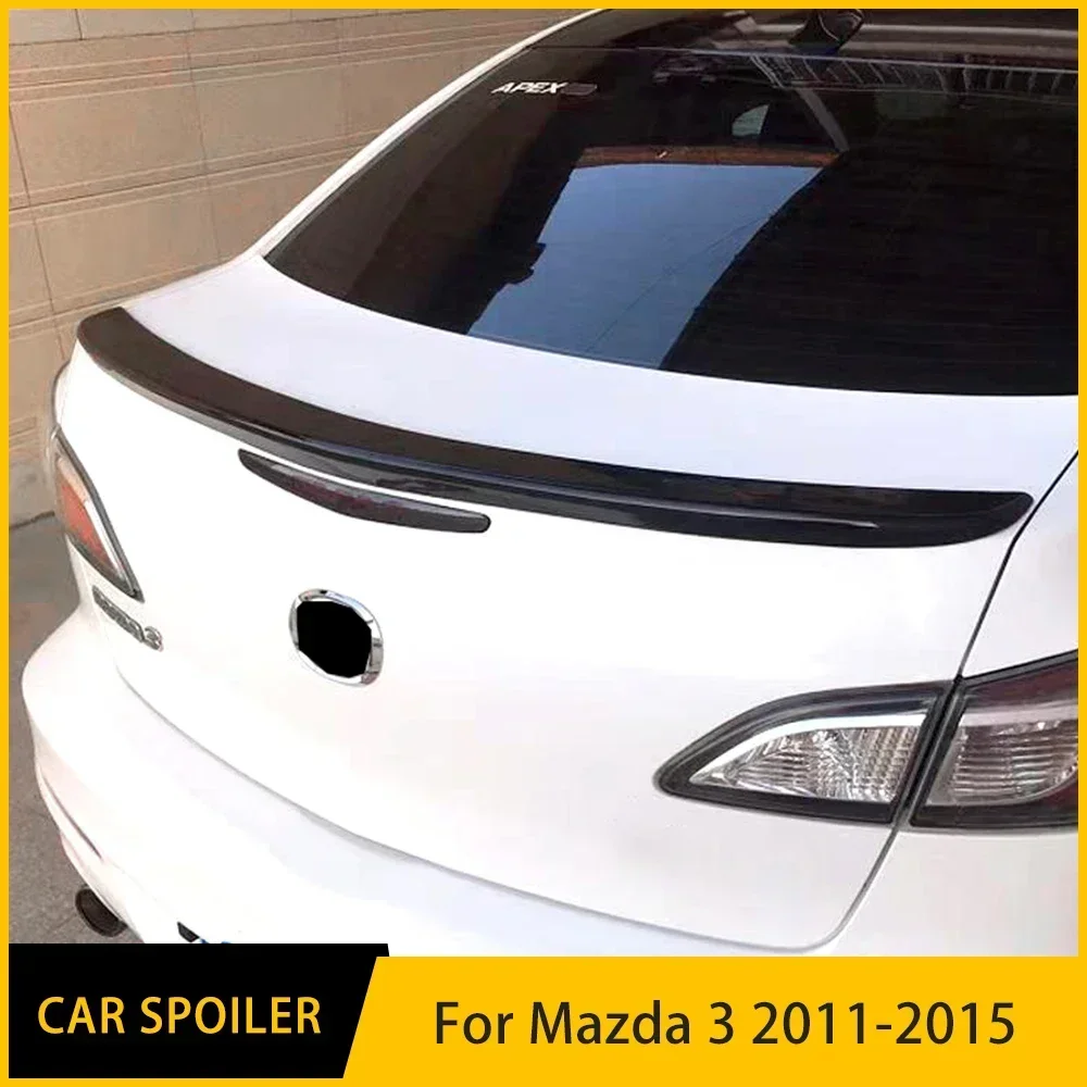 For-Mazda-3-Car-Rear-Lip-Spoiler-Trim-Black-Carbon-Tail-Trunk-Wing-2011 ...