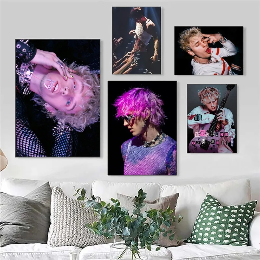 MGK M-Machine Gun Kelly Poster No Framed Poster Kraft Club Bar Paper ...
