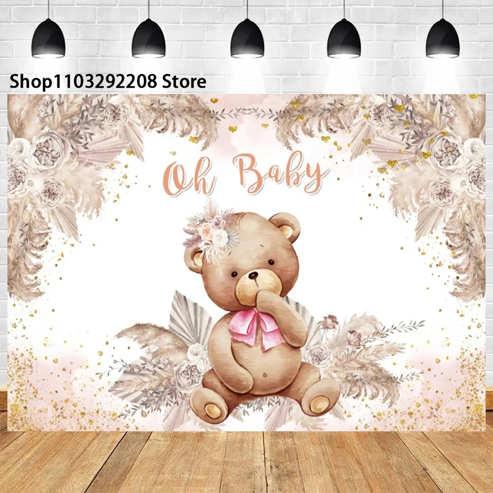 Schattige Baby Met Teddybeerachtergronden