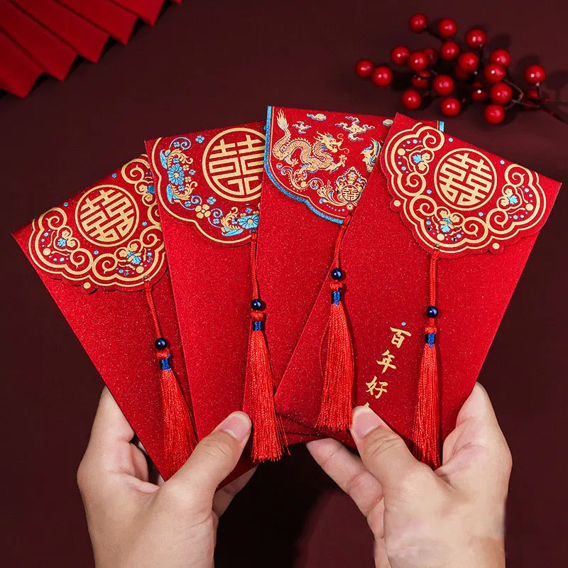 10pcs-Fringe-Envelope-Traditional-Chinese-Wedding-Red-Envelope-With ...