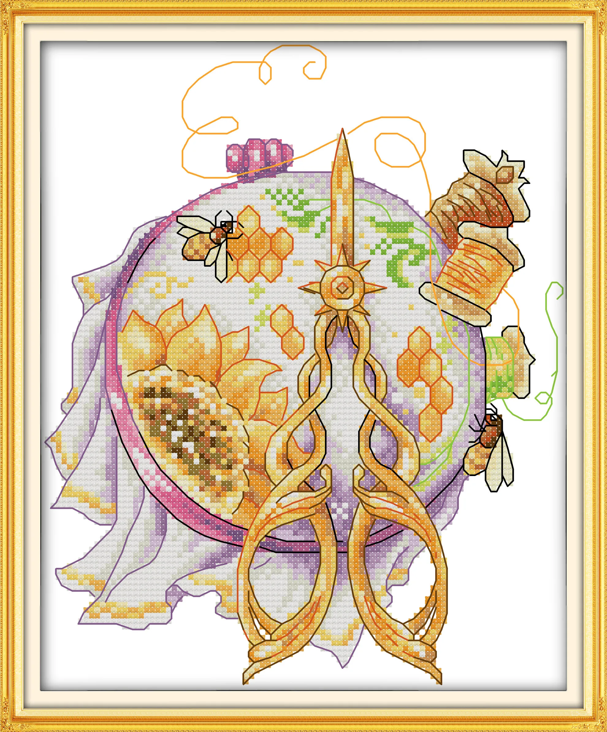 Joy-Sunday-Pre-printed-Cross-Stitch-Kit-Easy-Pattern-Aida-Stamped ...