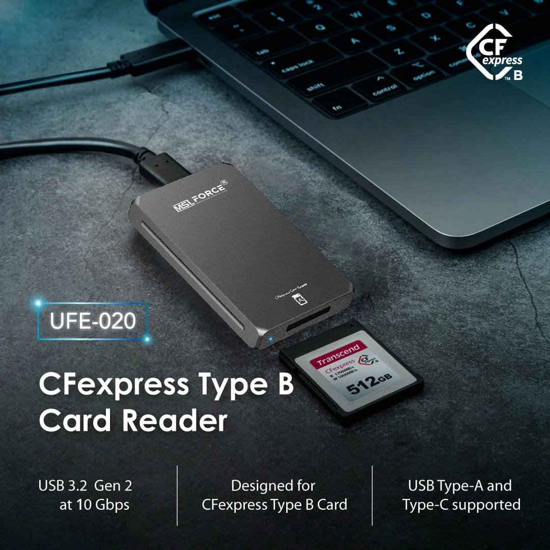 Card Reader For CFexpress Type B Cards, USB-C 3.2 Gen 2 10Gb/s ...
