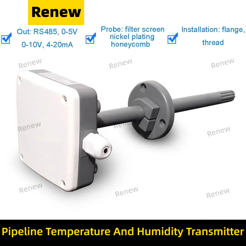 Pipeline-Temperature-And-Humidity-Transmitter-Air-Duct-Temperature-And ...