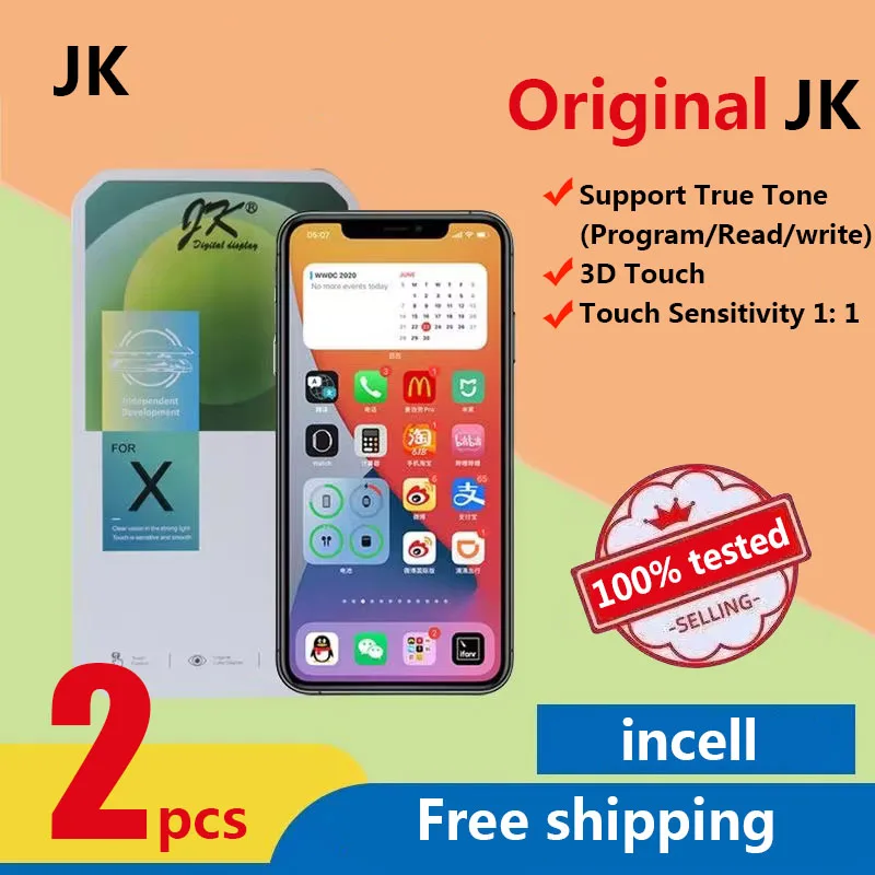 2PCS-original-JK-incell-LCD-Display-For-iPhone-X-XR-Xs-11-12-13-12Pro ...