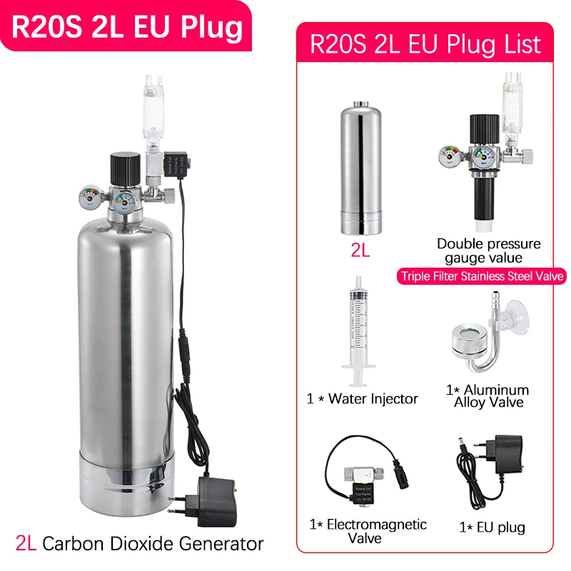 Aquarium-Carbon-Dioxide-Reactor-Kit-2L-1L-Stainless-Steel-Cylinder-CO2-Generator-System-DIY-Kit ...