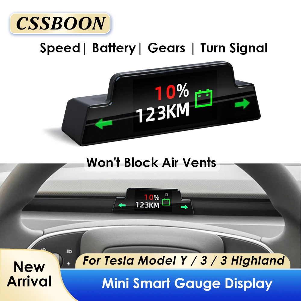 CSSBOON-Mini-Professional-Head-Up-Speedometer-Display-Cluster-for-Tesla ...