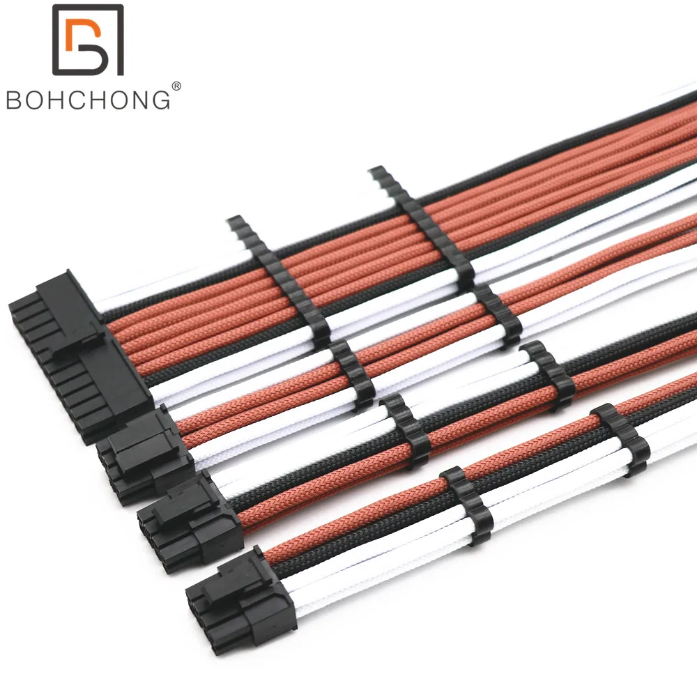 Custom-Basic-Extension-Cable-Kit-4mm-1pcs-24Pin-ATX-1pcs-CPU-8Pin-4 ...