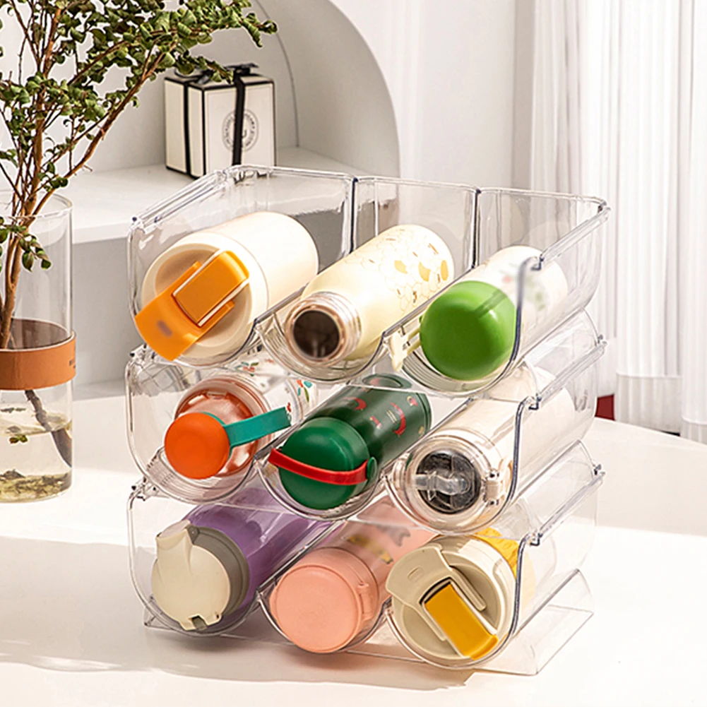 Botol-Air-Transparan-Organizer-Pemegang-Penyimpanan-Botol-Stackable ...