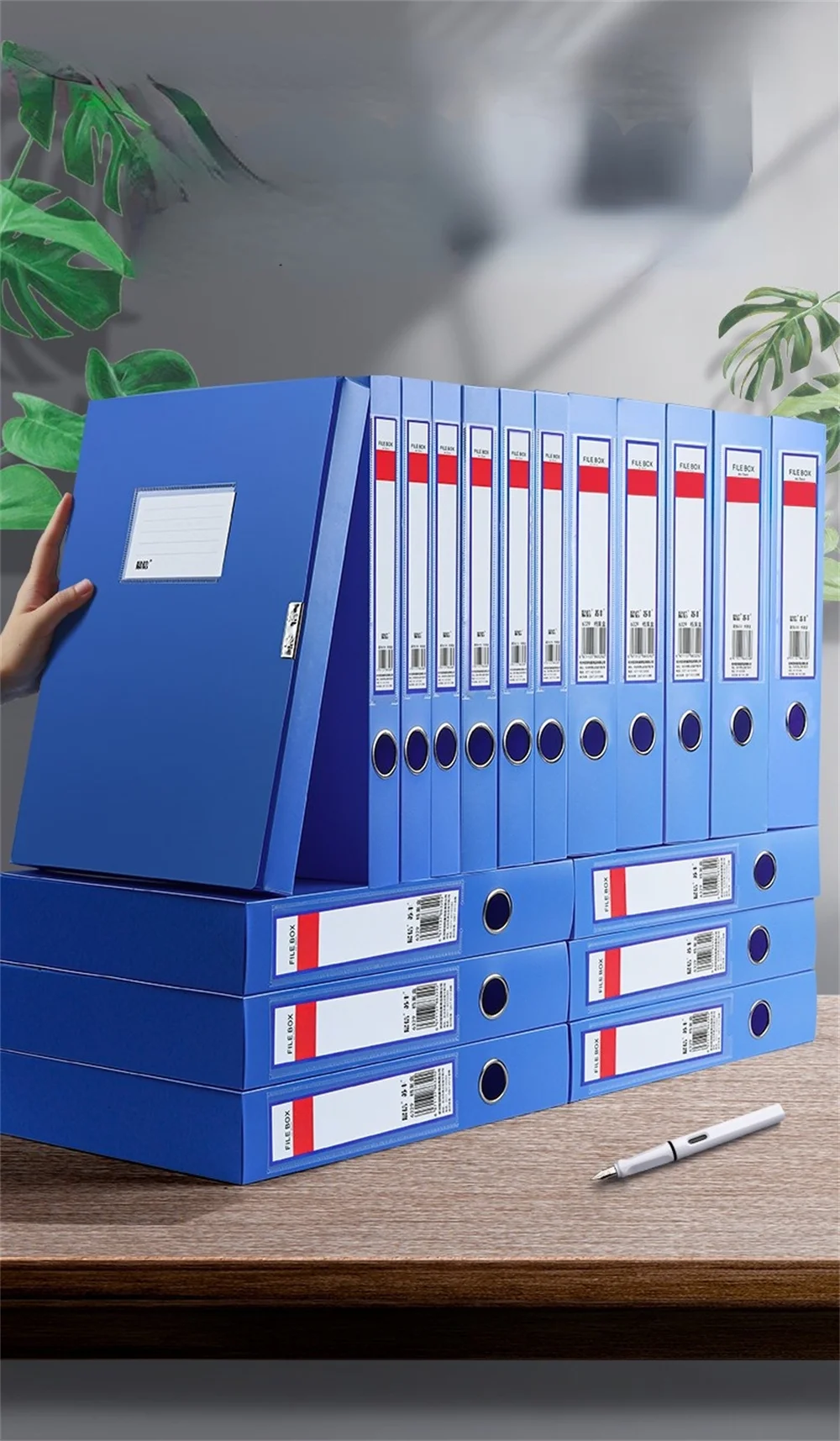 Caja-de-archivos-de-pl-stico-grueso-A4-bolsa-de-papel-de-prueba-de-pie ...