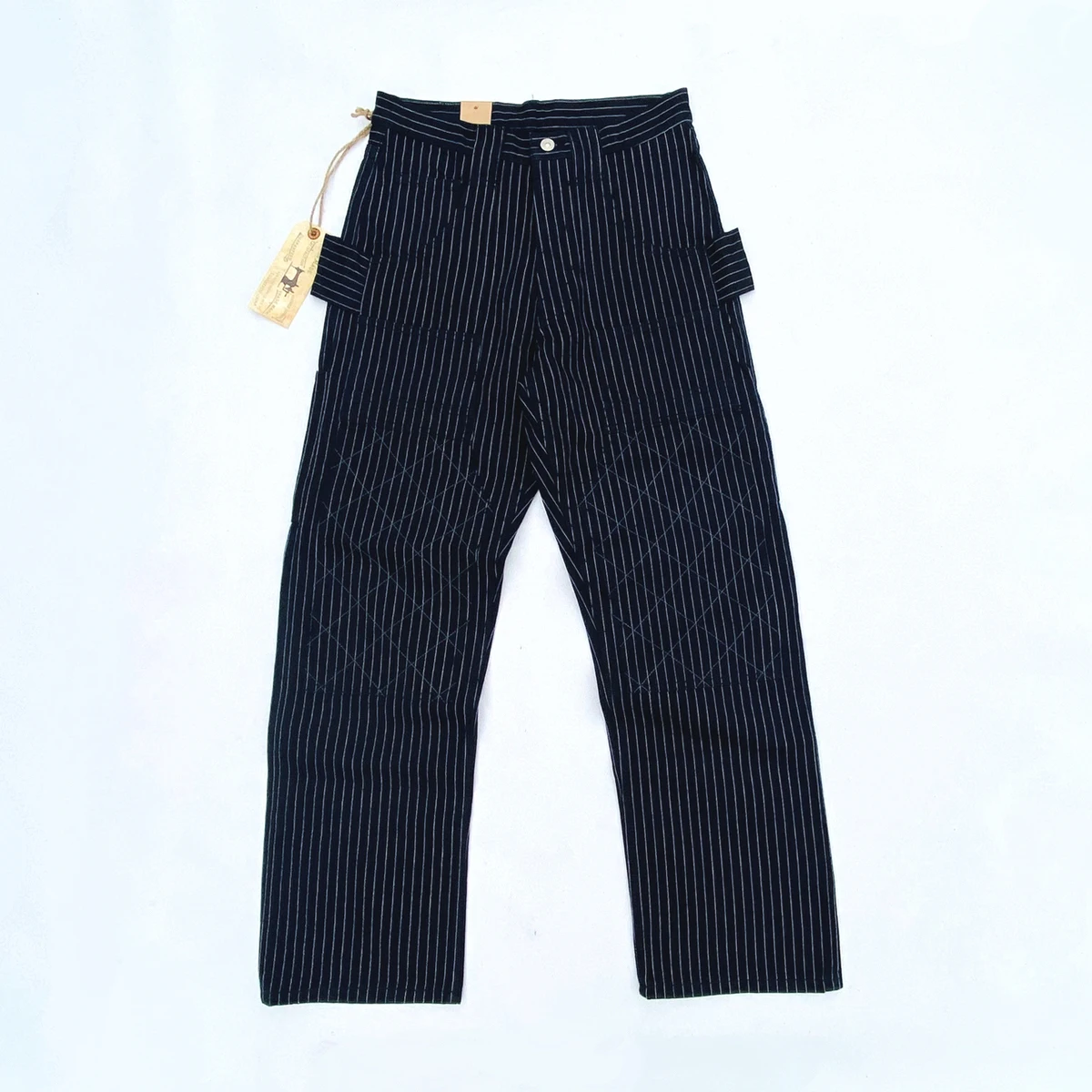 BOB DONG Double Knee Striped Painter Pants Motorcycle Style Engineer ...