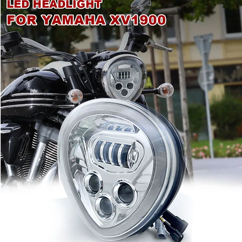 Chrome-Motorcycle-LED-Headlight-For-for-Y-amaha-XV1900-2006-2017-for ...