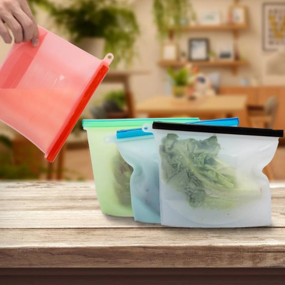 Emballage alimentaire,Sacs réutilisables en Silicone,sachet alimentaire ...