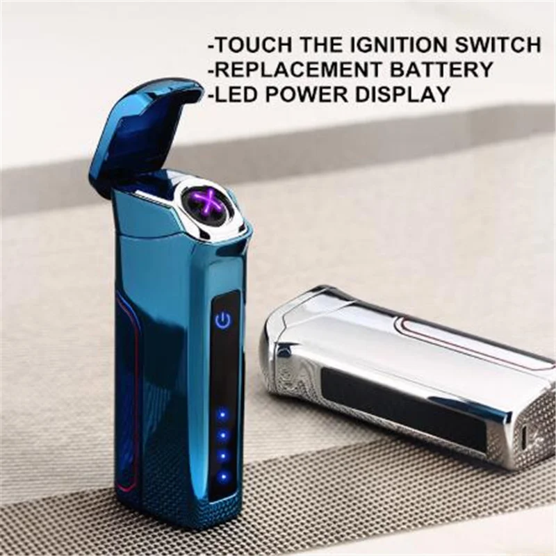 Large Capacity Battery Touch Induction Ignition Electric Double Arc USB ...