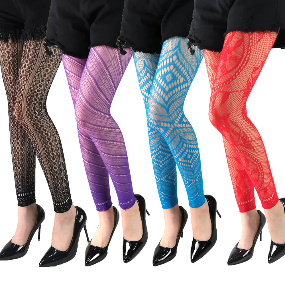 Women-Sexy-Tights-High-Waist-Fishnet-Mesh-Tights-Footless-Jacquard-Flower-Patterned-Pantyhose ...