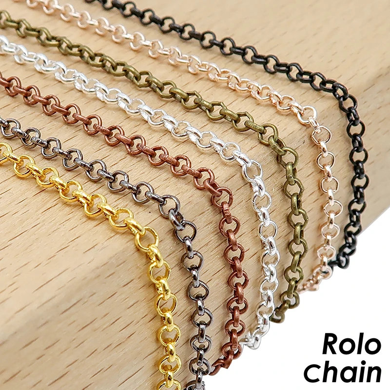 20 Pieces Rolo Necklace for Women Wholesale Gold Color Bronze Copper ...