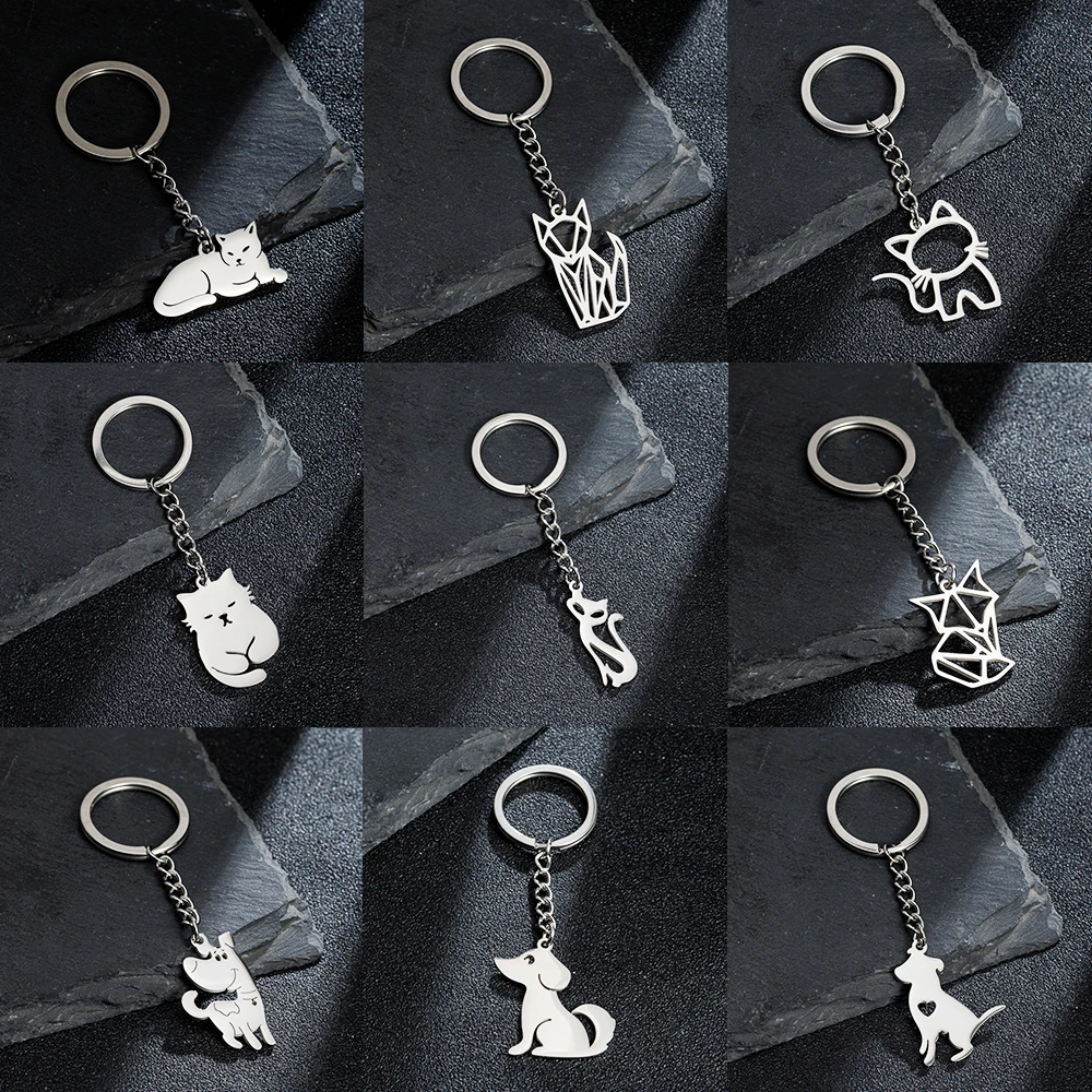 Cute-Cartoon-Kittens-Metal-Keychain-Free-Shipping-For-Women-Animal-Cat ...