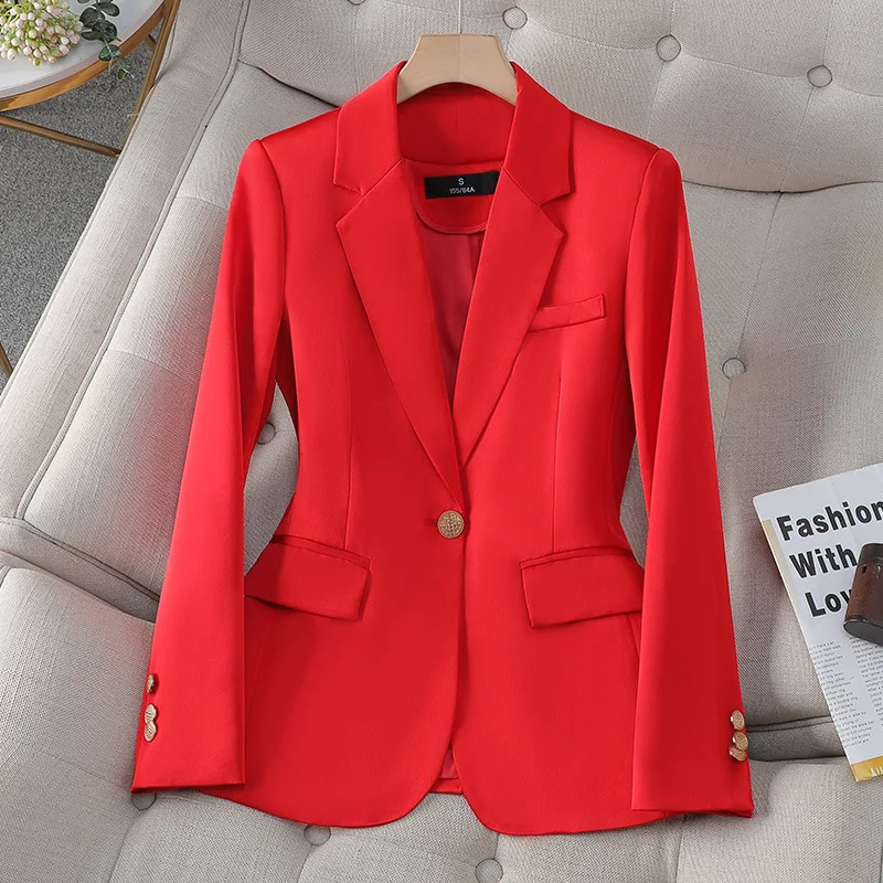 Red-Blazer-Female-Slim-Ofiice-Lady-Suits-Thin-Single-Button-Women ...