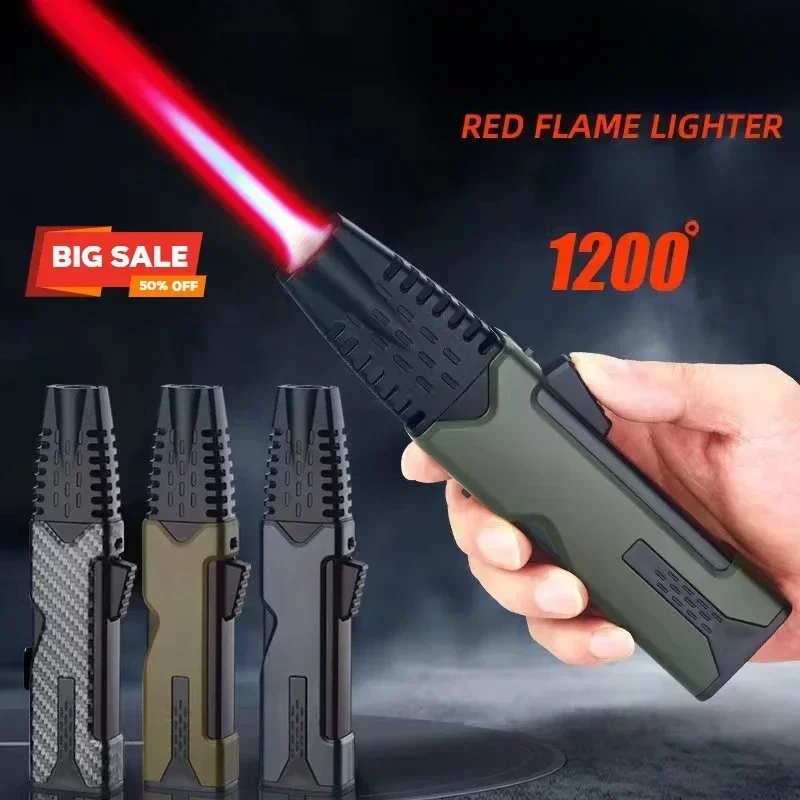 Powerful Red Jet Flame Metal Windproof Butane Gas Torch Lighters ...
