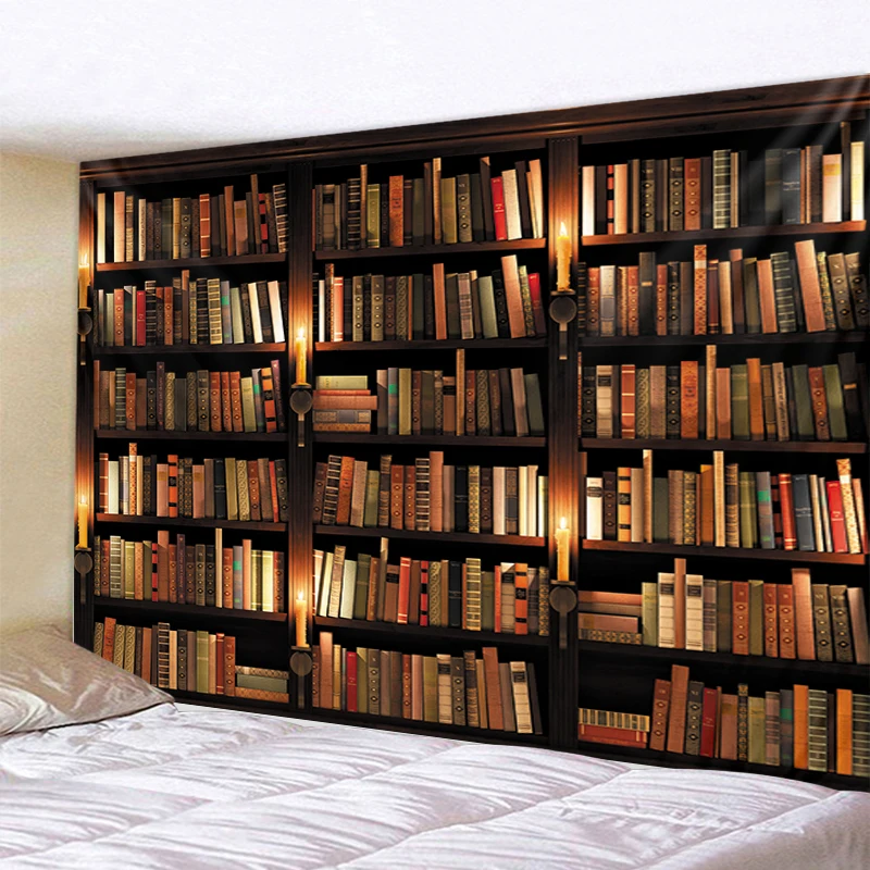 Tapestry-retro-Magic-bookcase-tapestry-Mysterious-library-tapestries ...