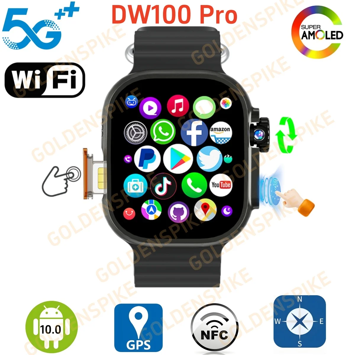 DW100 Pro Ultra 3 Touch ID 4g/5g Smartwatch mejor que CD12 Smartwatch ...