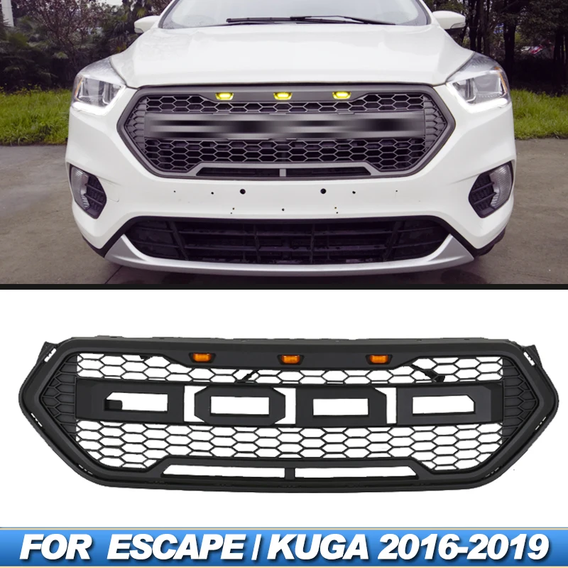 2016-2019-Ford-Escape-Kuga-grille-with-LED-lights-front-bumper ...