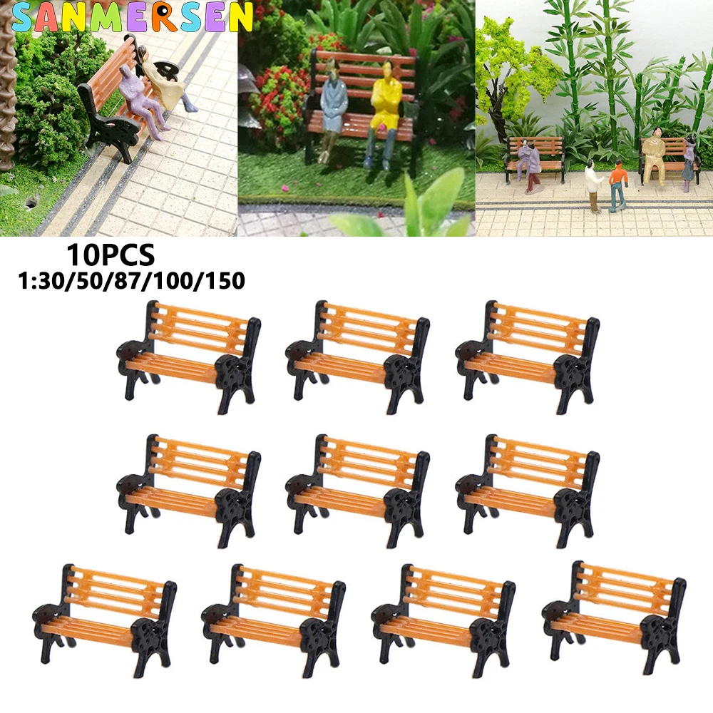 10Pcs-1-30-50-87-100-150-HO-Scale-Model-Train-Bench-Chair-Settee-Street ...