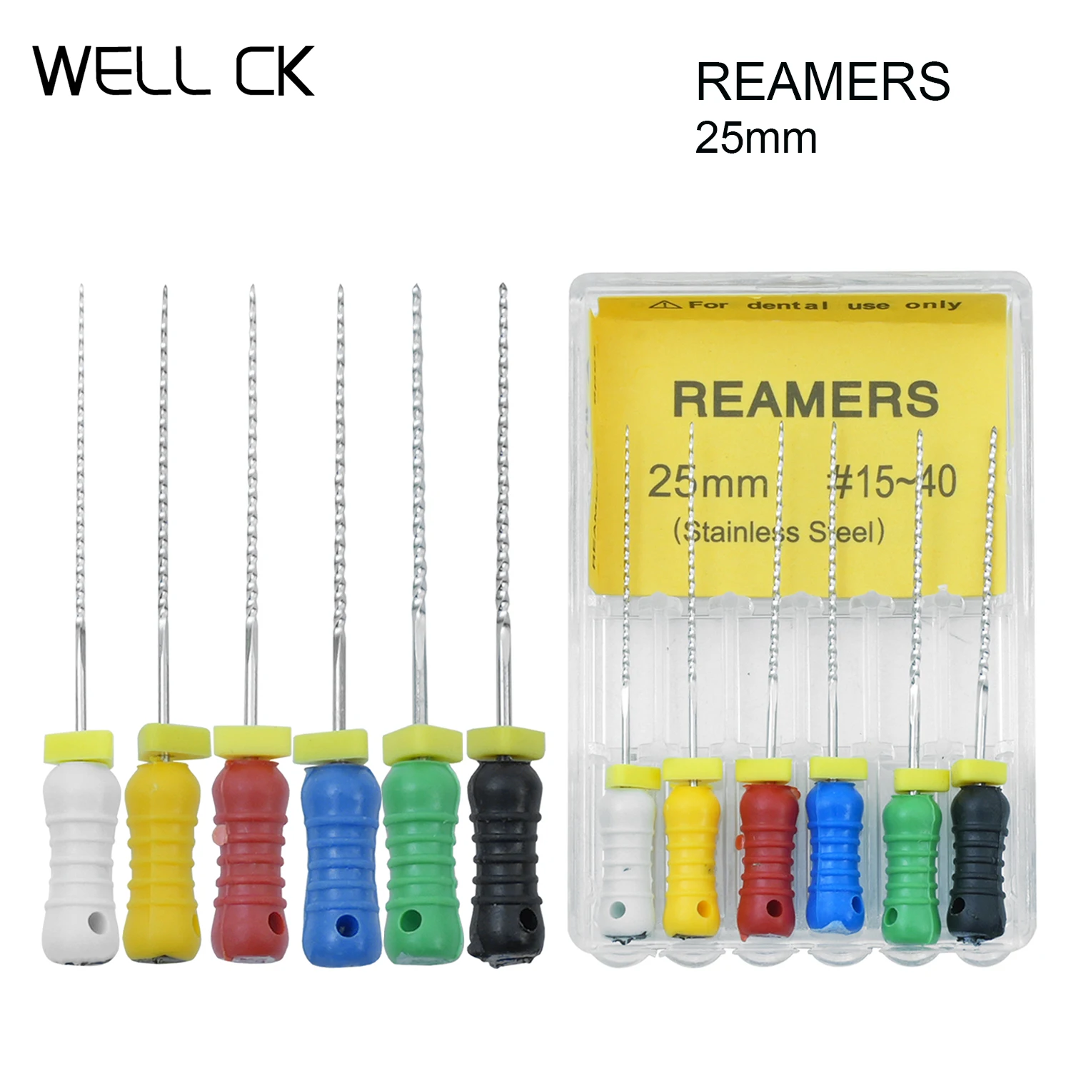 6Pcs-box-Dental-Reamers-Root-Cannal-Endo-File-Hand-Use-25mm-Stainless ...
