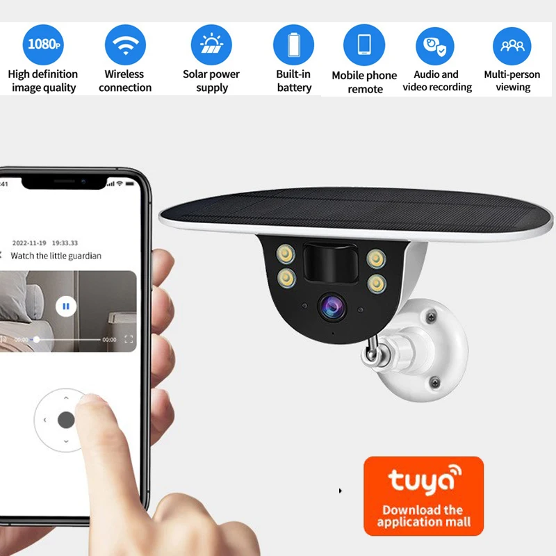 2-4GHz-Tuya-Smart-Wifi-Home-IP-Camera-Solar-monitoring-camera-WiFi-CCTV ...