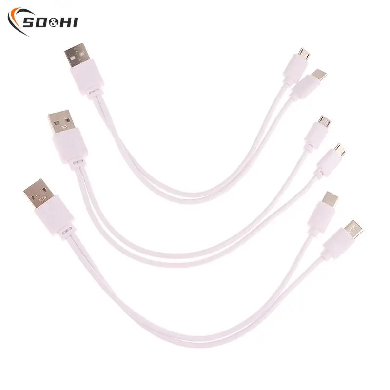 1PC-2-In-1-USB-Male-To-Micro-USB-Type-C-Splitter-Data-Transfer-Charging ...