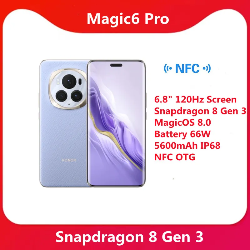 Original-New-Arrival-Honor-Magic-6-Pro-6-8-120Hz-Screen-Snapdragon-8 ...