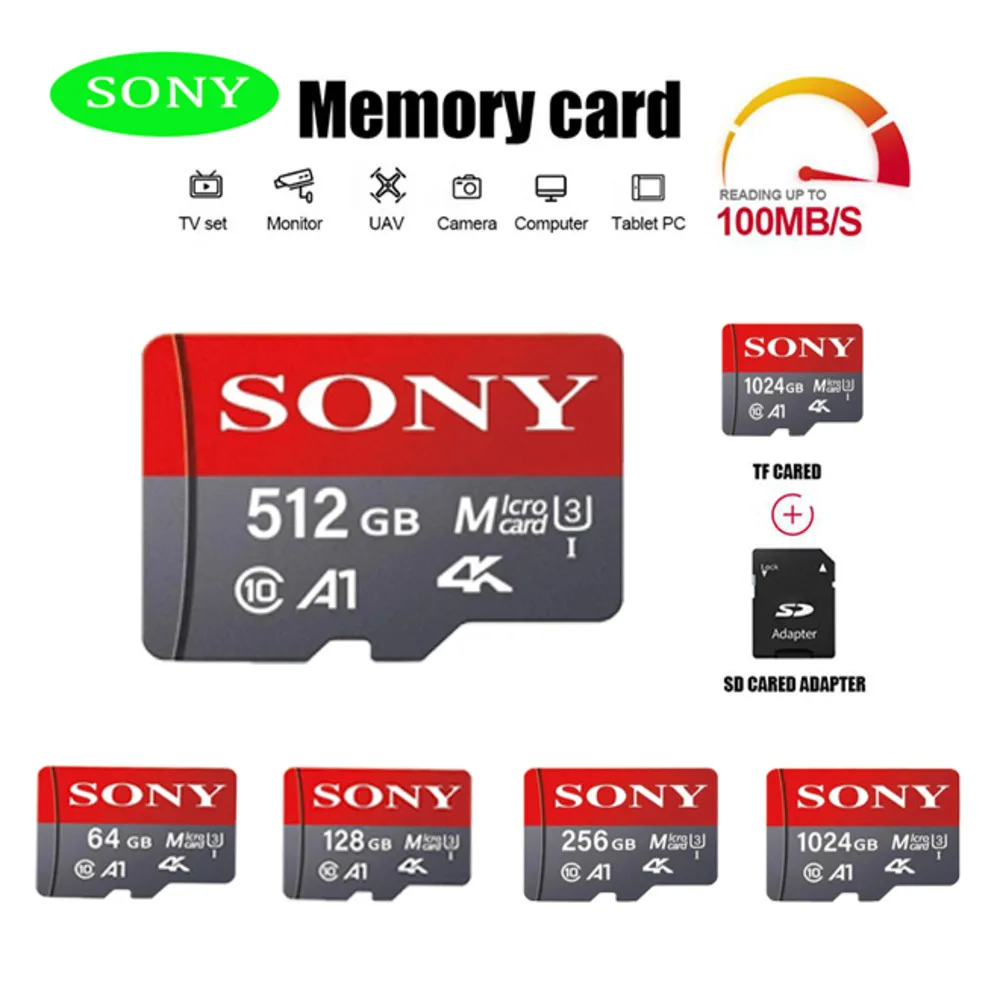 Tarjeta Micro SD Sony Mini Tarjeta de memoria Clase 10 64 GB 128 GB 256 ...