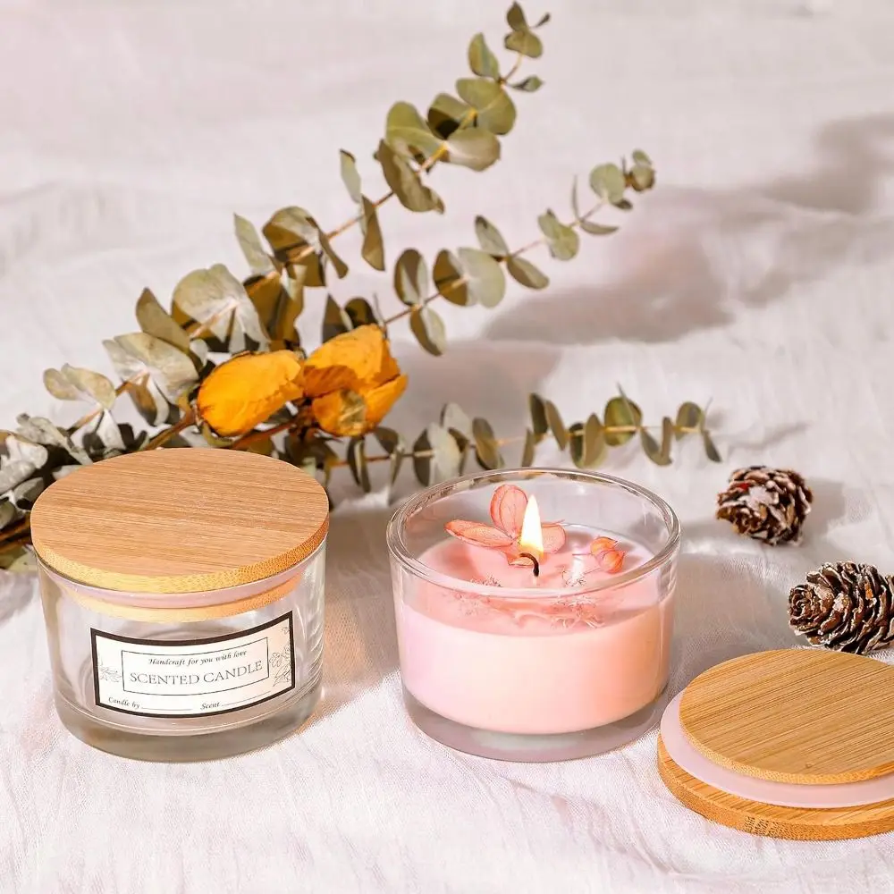 New Clear Glass Candle Jars Transparent Small Empty Candle Containers ...