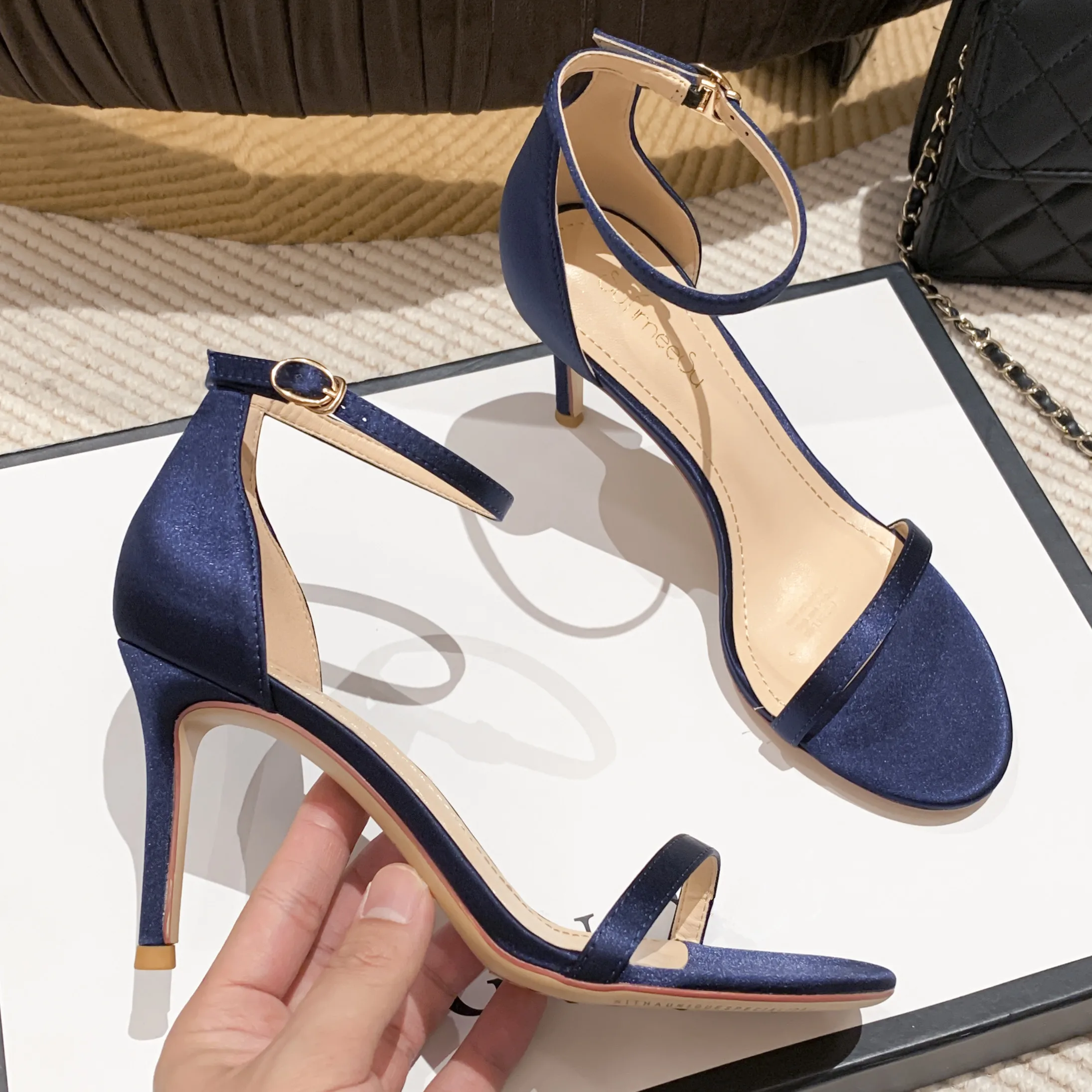 Sandalias-elegantes-de-seda-para-mujer-zapatos-de-tac-n-alto-fino-de ...