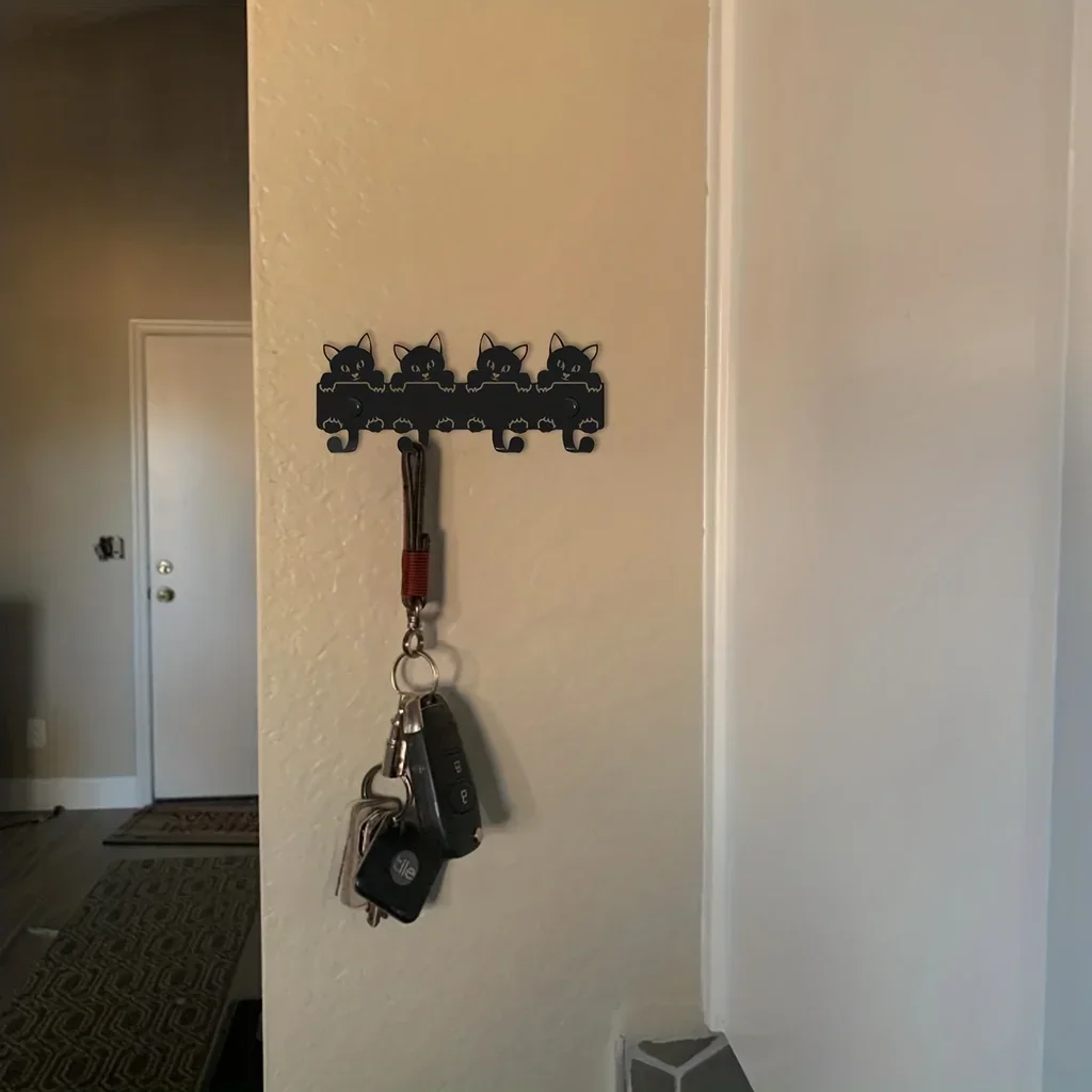 Wall-Mounted-Cats-Key-Rack-Decorative-Wall-Hanging-Storage-Rack-Hook ...