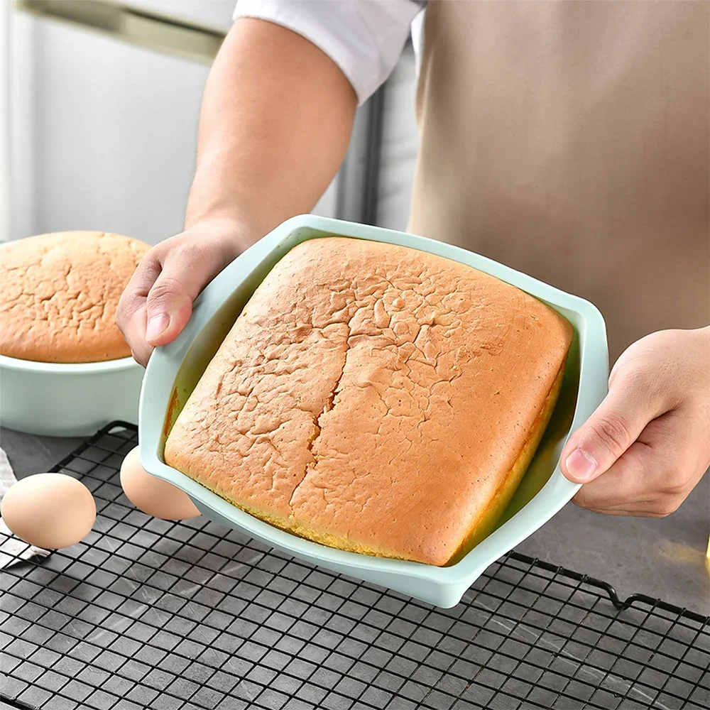 1/4Pcs Silicone Square Cake Mold Easy Release Baking Pan for Cakes ...