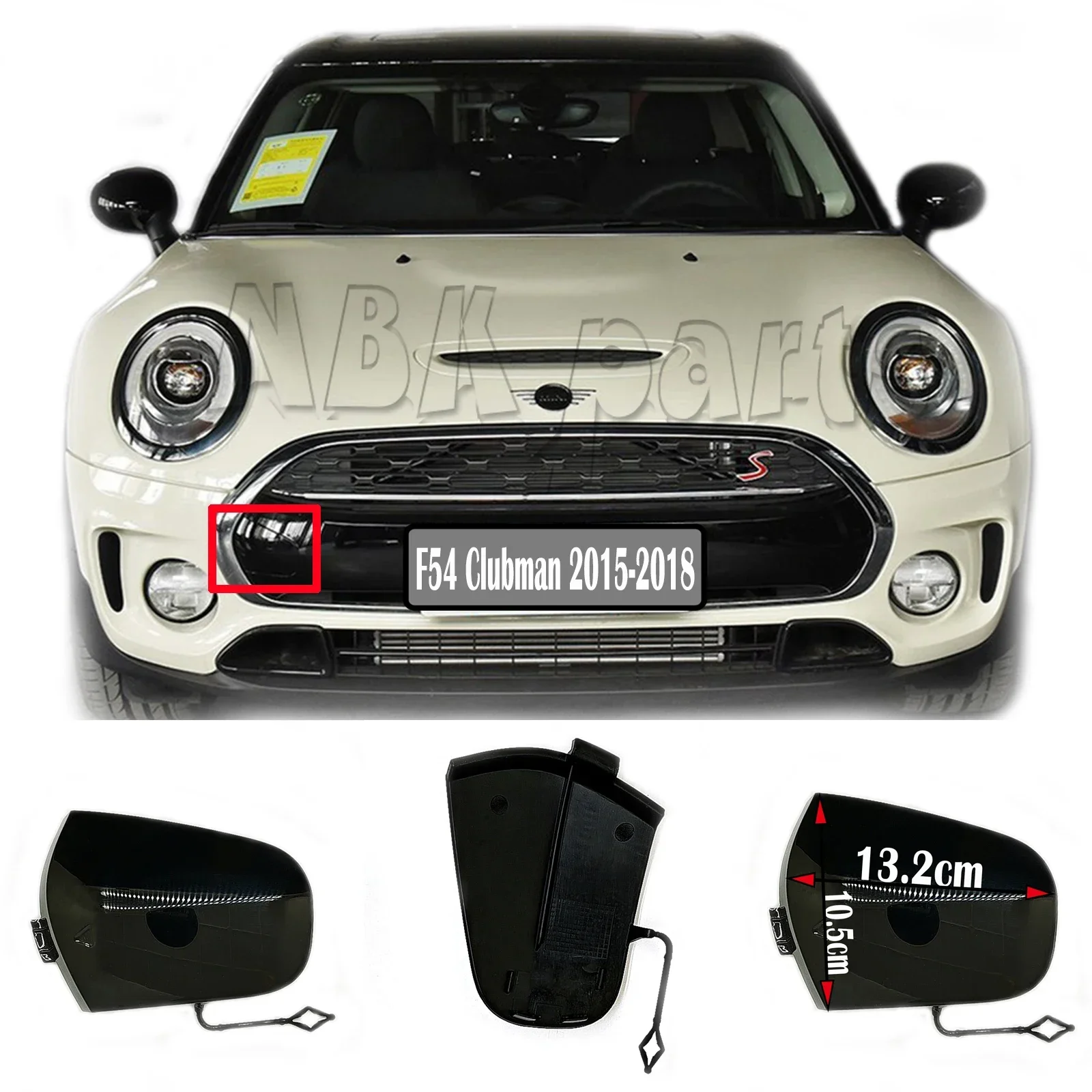FRONT TOW COVER Fit 15-19 Mini F54 Clubman One D Cooper CooperS ...