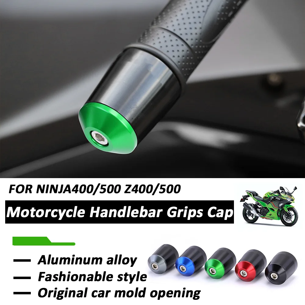 TWO ROUND KNIGHT Motorcycle Handlebar Grips Handle Bar Cap End Plugs ...