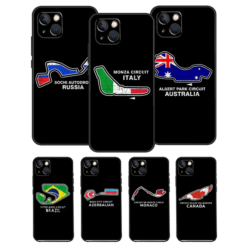 Formula 1 F1 Racing Circuit Phone Case For iPhone 14 13 12 Mini 11 Pro ...