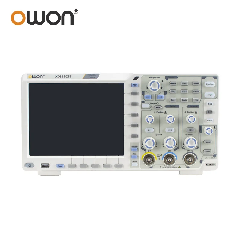 OWON XDS3202E Dual Channel Digital Oscilloscope 200MHz 1GS/s 40M Record Length 75,000 wfms/s 8 ...