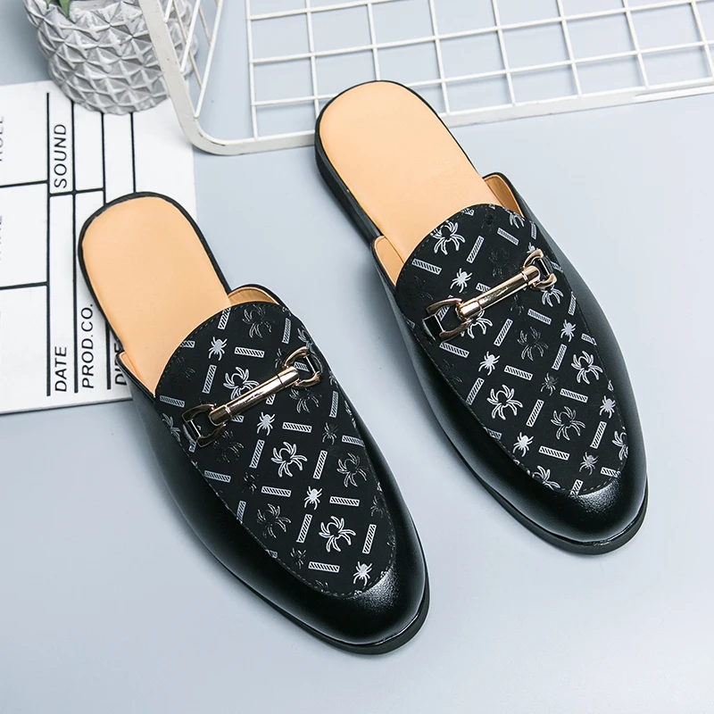 Luxury-Brand-Half-Shoes-for-Men-Genuine-Leather-Loafers-Open-Mules ...