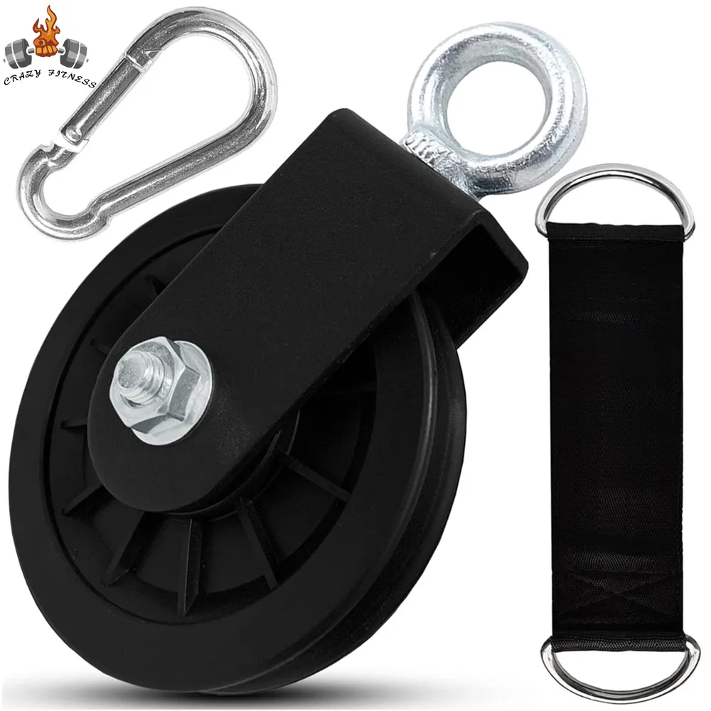 360 Degree Rotation Silent Nylon Gym Cable Pulley with Hanging Straps ...